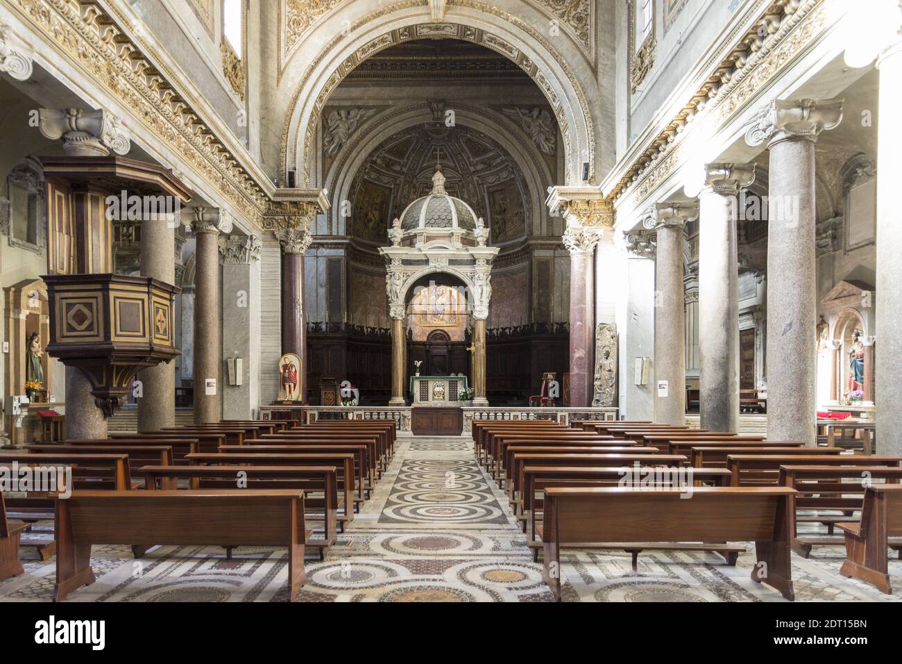 The breathtaking decoration and beautiful interiors of an old church ...