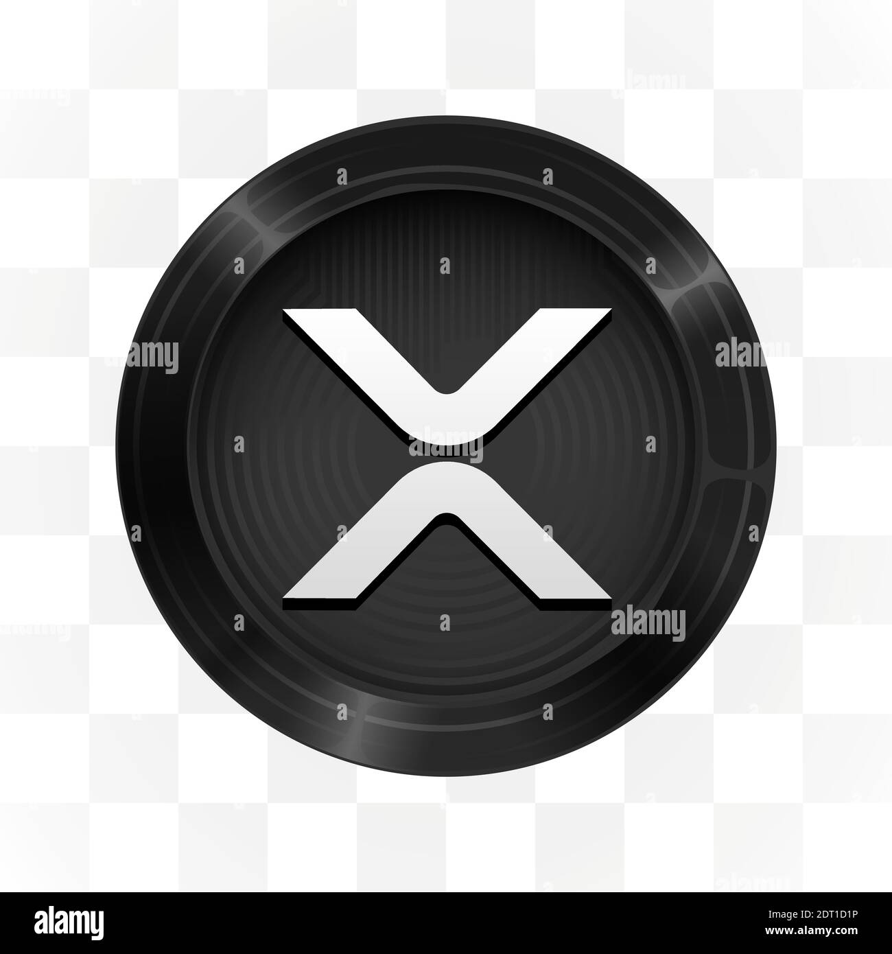 Ripple cryptocurrency sign on transparent background. Blockchain ...