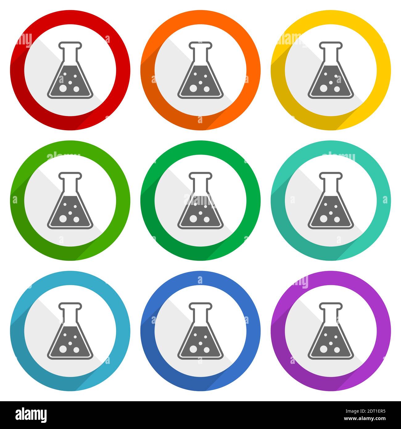 Science, laboratory, chemistry vector icons, set of colorful flat ...