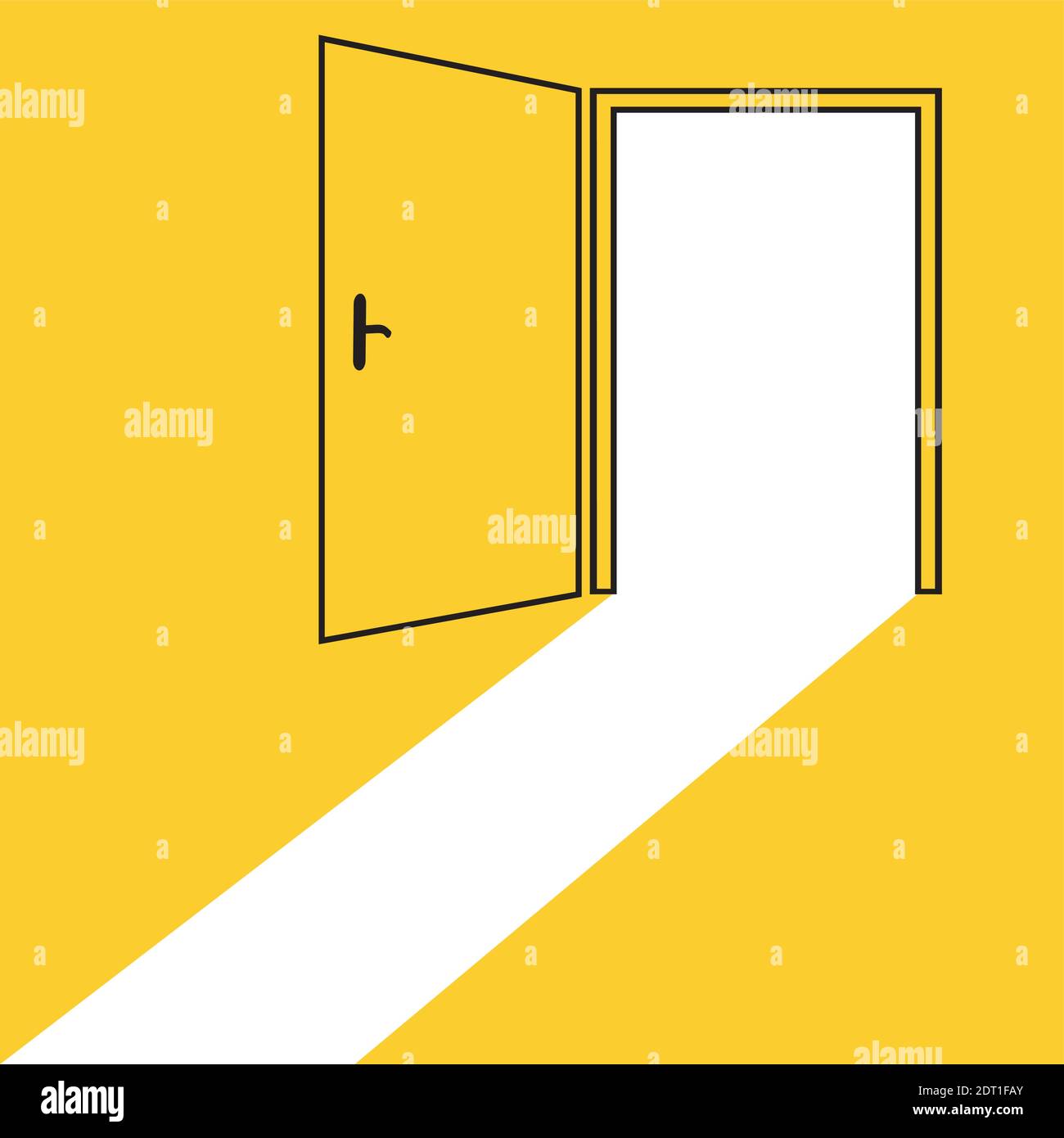 Open door,yellow background,cartoon stock vector illustration Stock ...