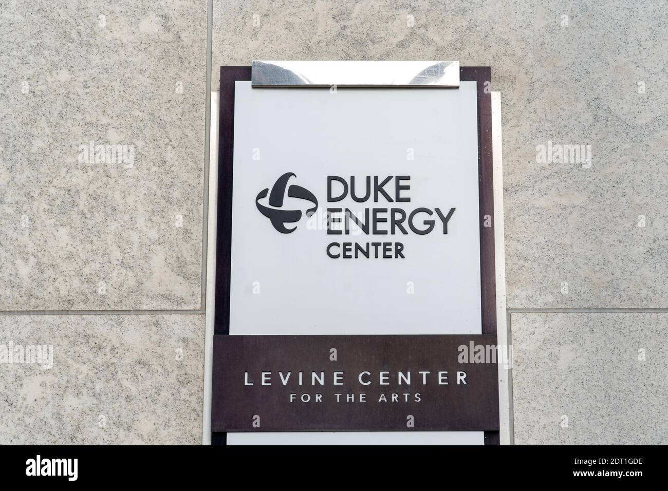 Sign of Duke Energy Center on the wall at their headquarters in ...