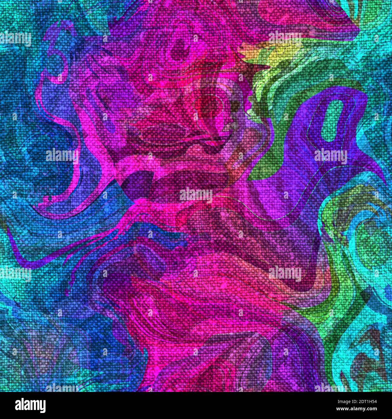 Rainbow boho tie dye mottled linen texture background. Seamless ...