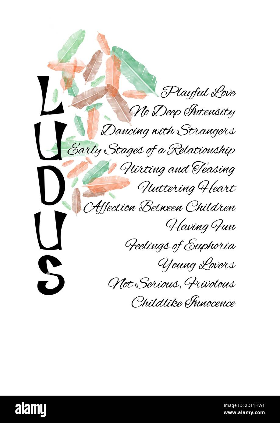 Typographic illustration of Ludus - Greek for Playful Love. Greeks have ...