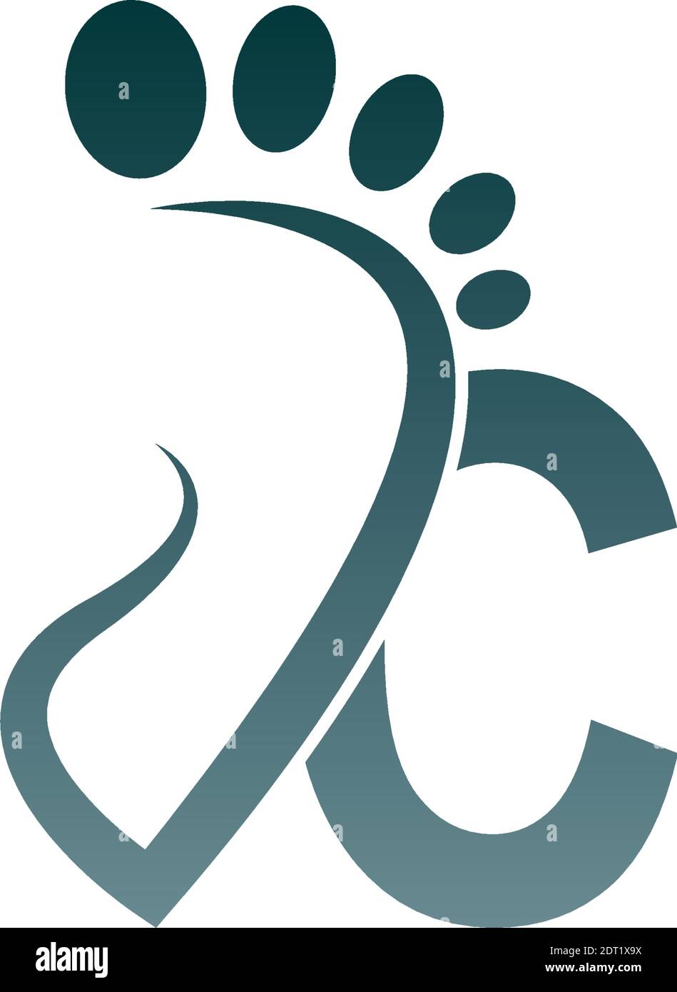 Letter C icon logo combined with footprint icon design template Stock ...