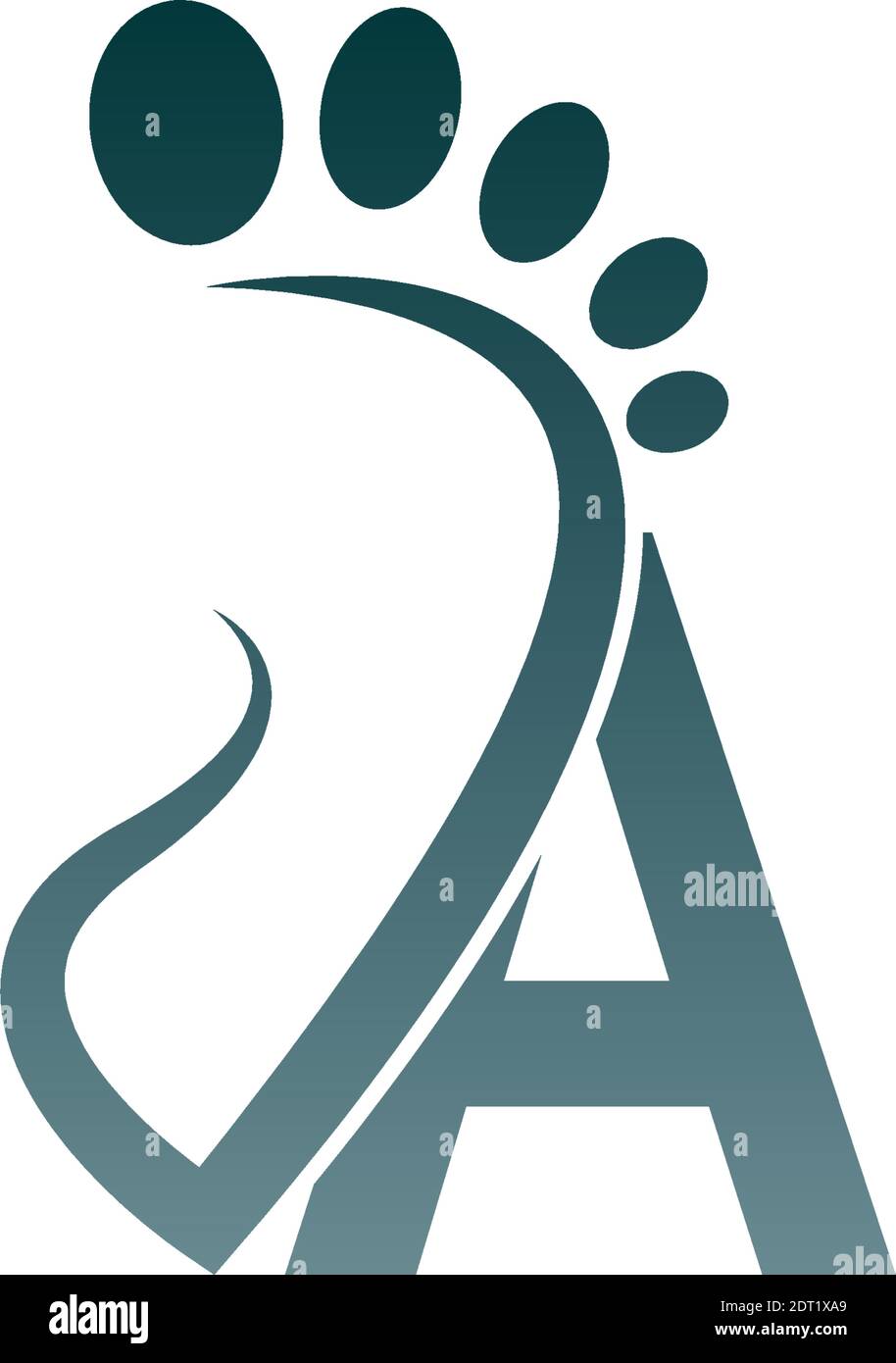 Letter A icon logo combined with footprint icon design template Stock ...