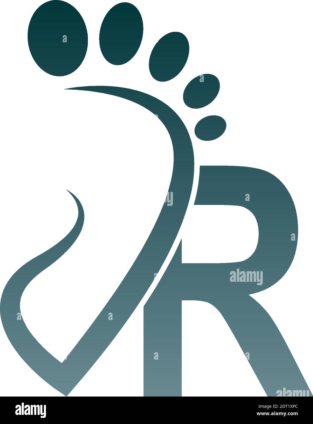 Letter R icon logo combined with footprint icon design template Stock ...