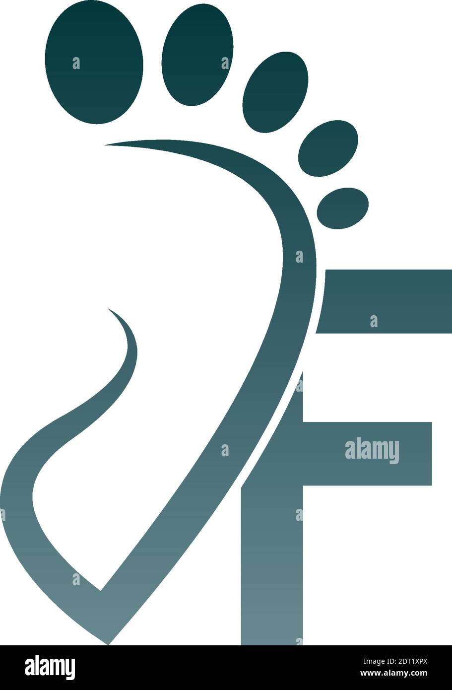 Letter F icon logo combined with footprint icon design template Stock ...