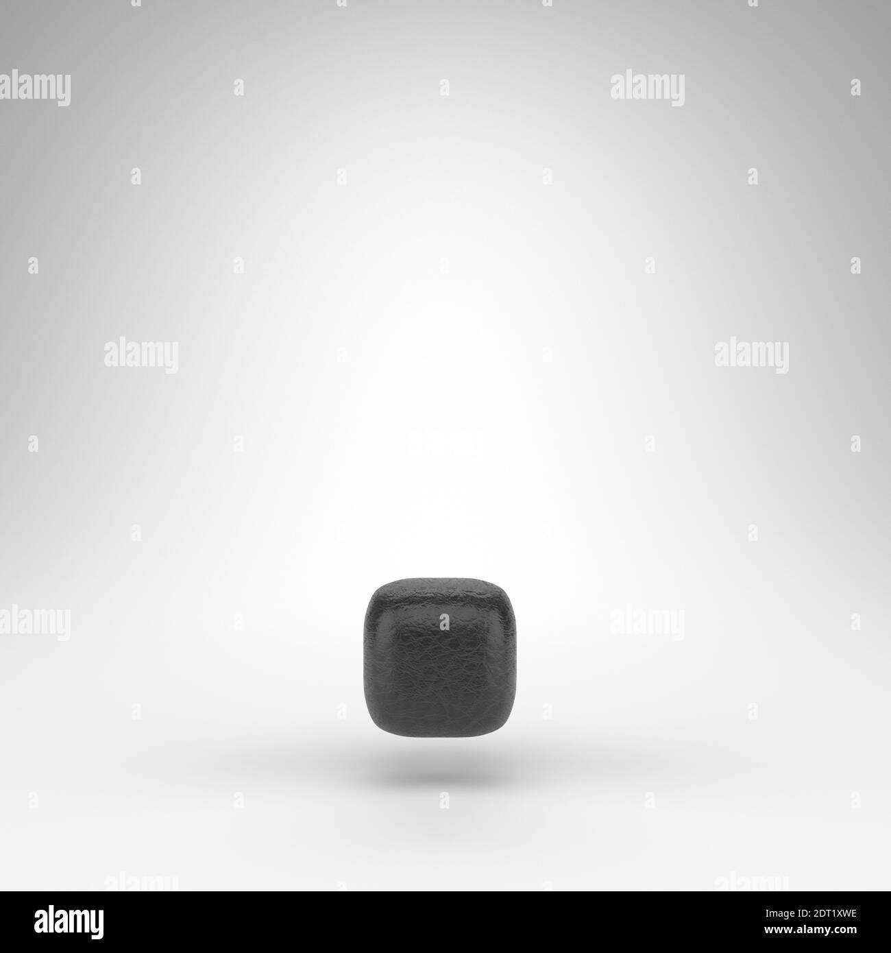 Period symbol on white background. Black leather 3D rendered sign with ...