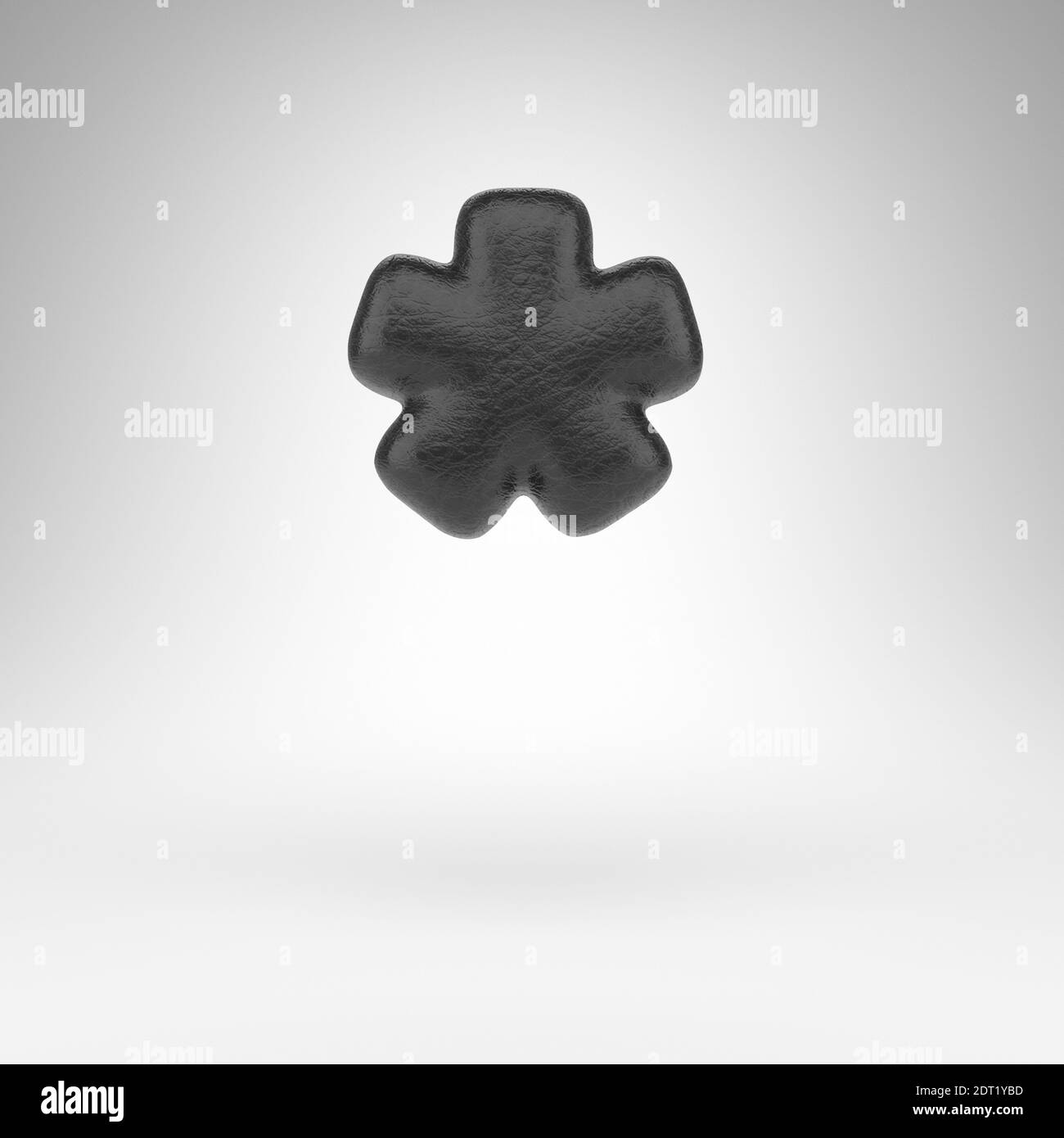 asterisk-symbol-on-white-background-black-leather-3d-rendered-sign-with-skin-texture-stock