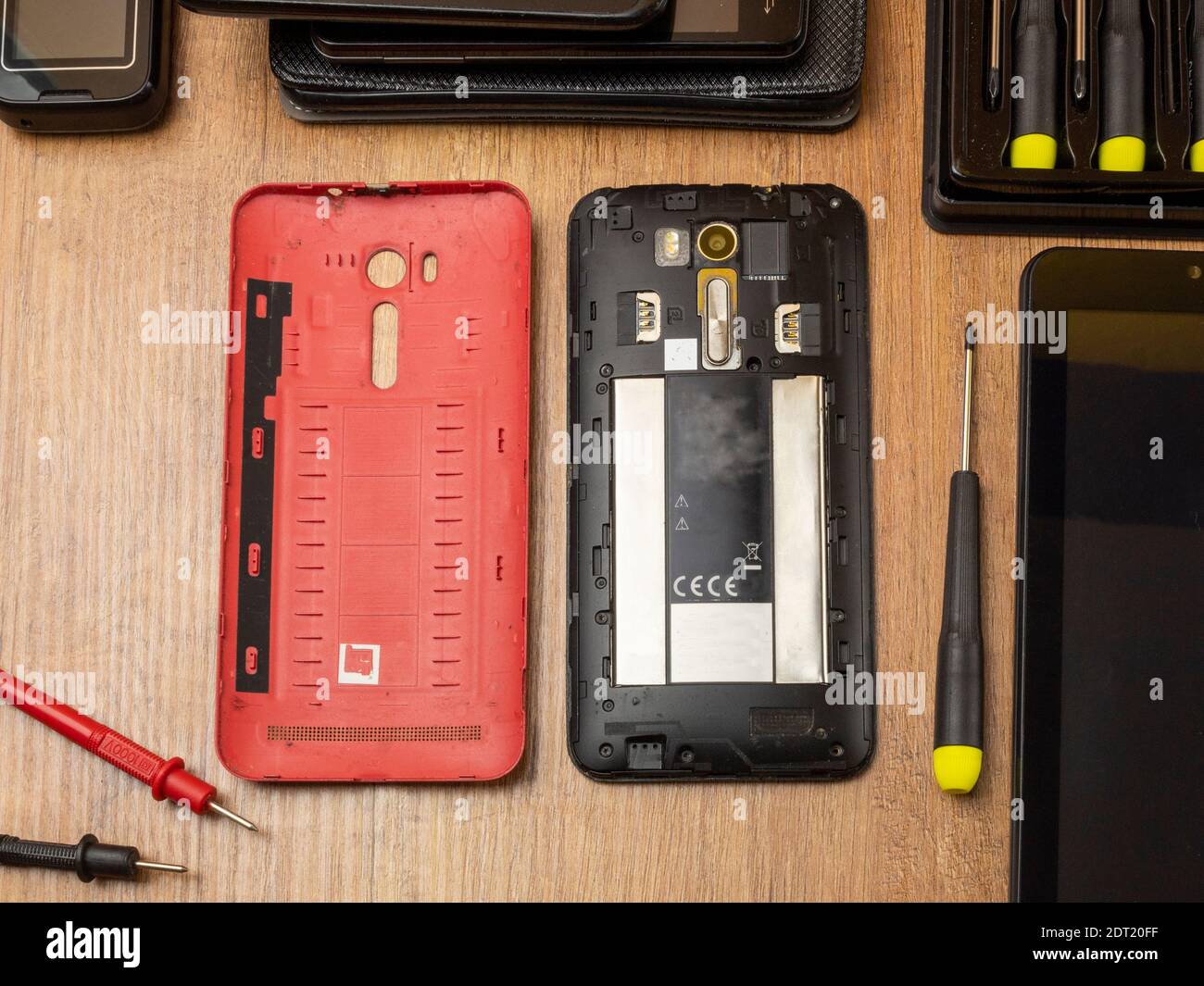 Mobile phone repair. Background and copy space Stock Photo - Alamy