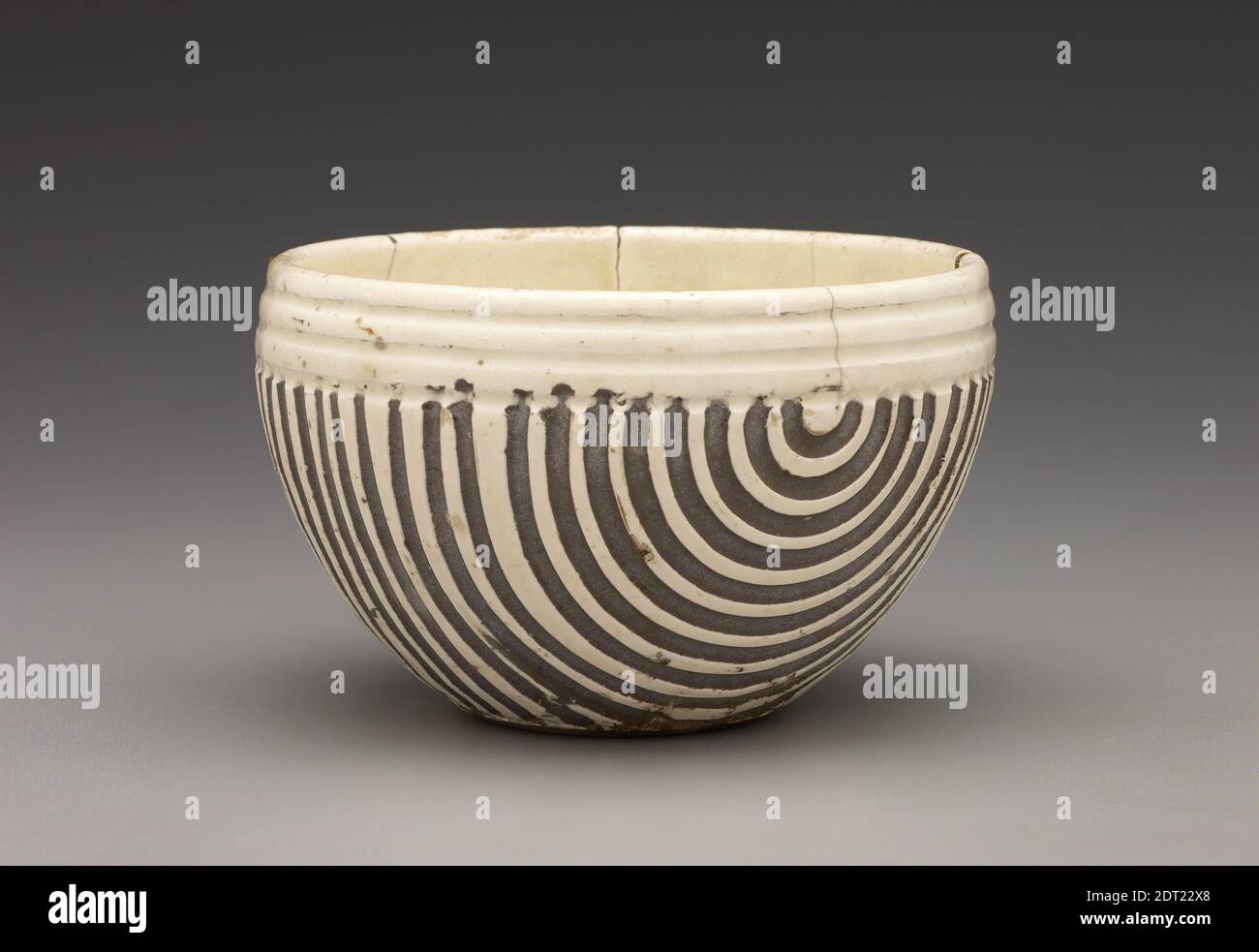 Bowl, 11th century, Cizhou ware; stoneware with white slip and ...