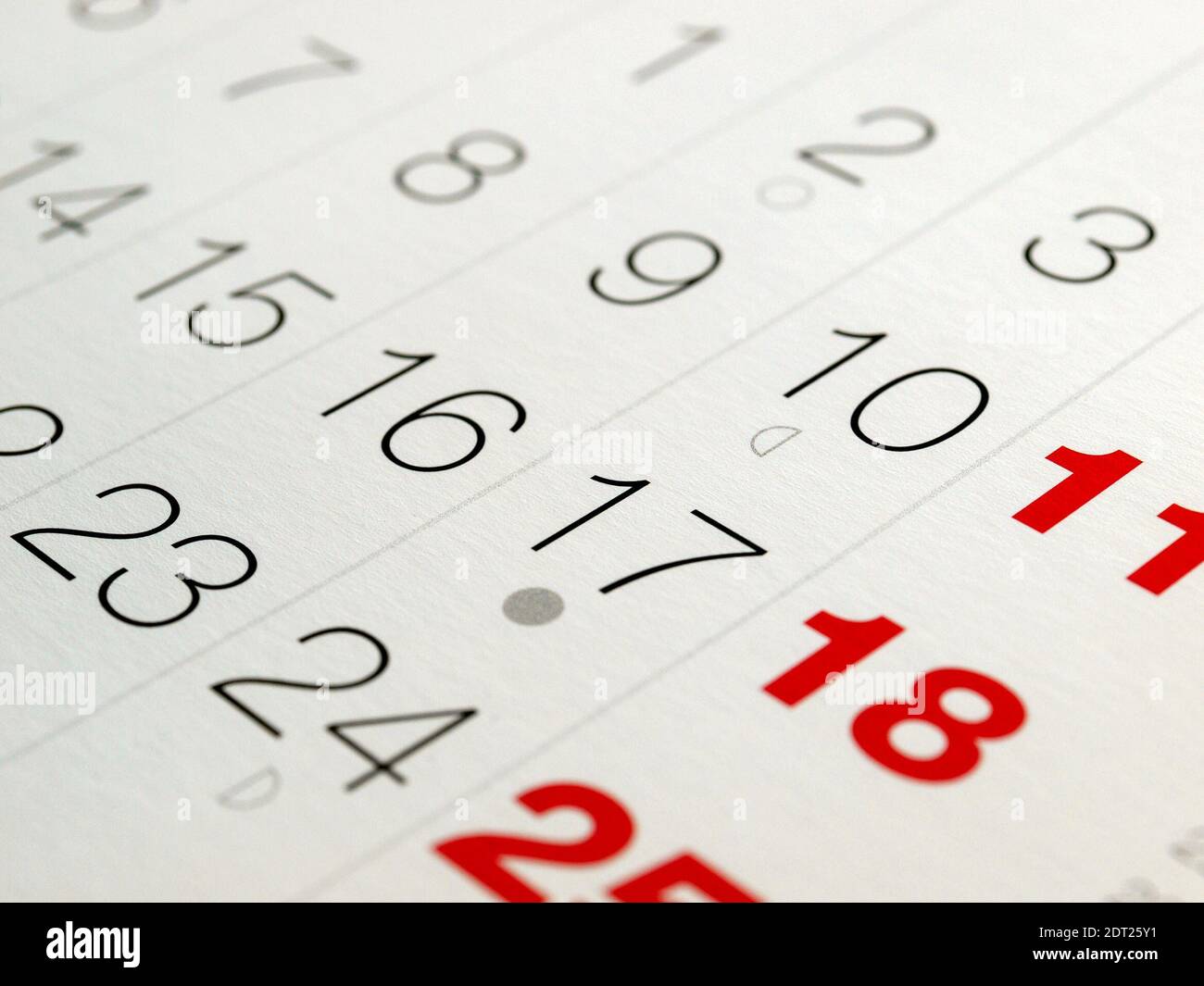 Close up of dates on calendar page hi-res stock photography and images ...
