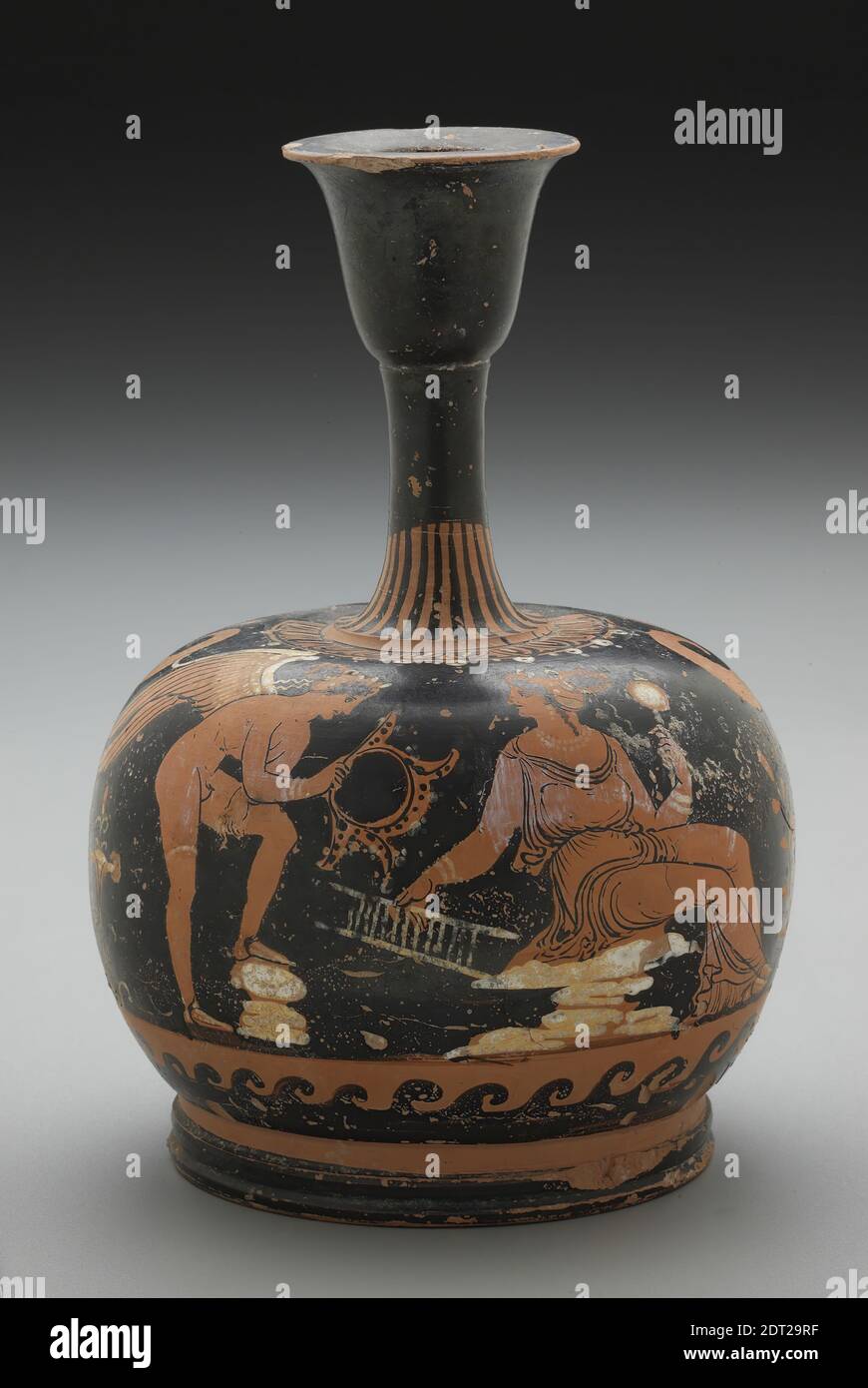 Red-figure Lekythos, 4th century B.C., Terracotta, red-figure, 7 5/8 in ...