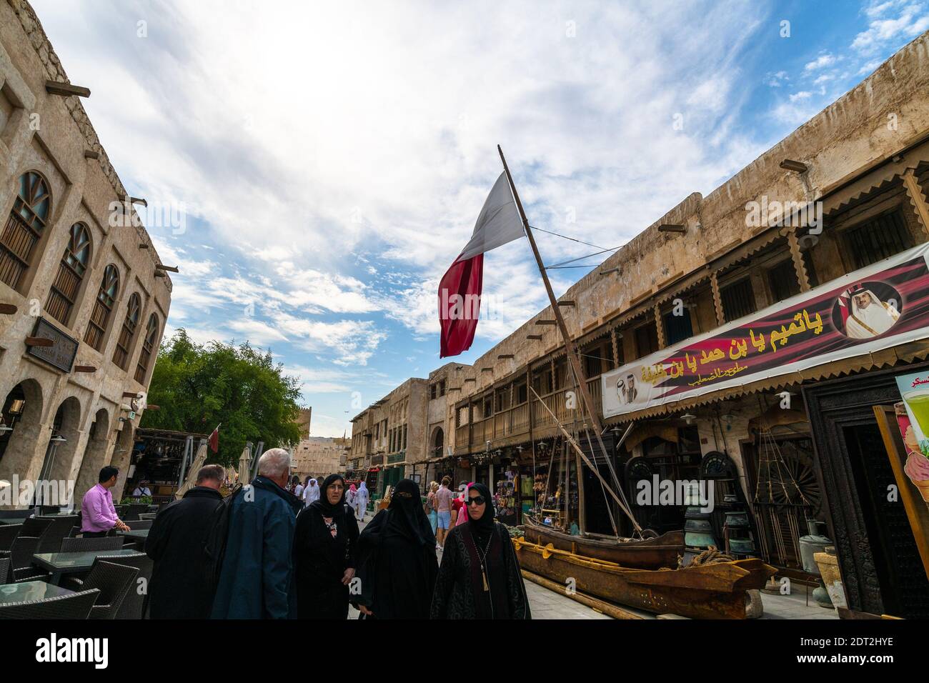Doha Qatar Nov 21 2019 Souq Waqif Marketplace Is Noted For Selling Traditional Garments