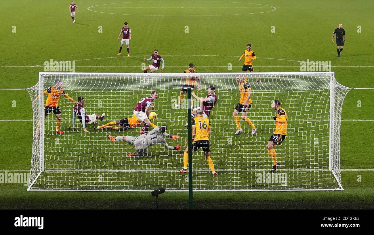 Burnley's Chris Wood scores his side's second goal of the game during ...