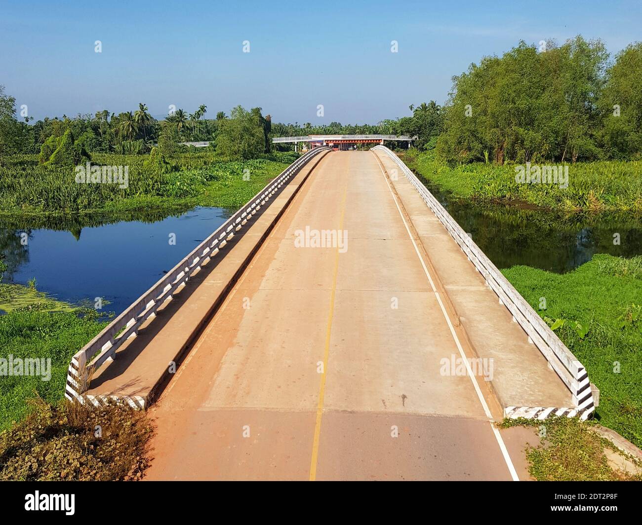 Bridge Across River At Countryside Stock Photo - Alamy