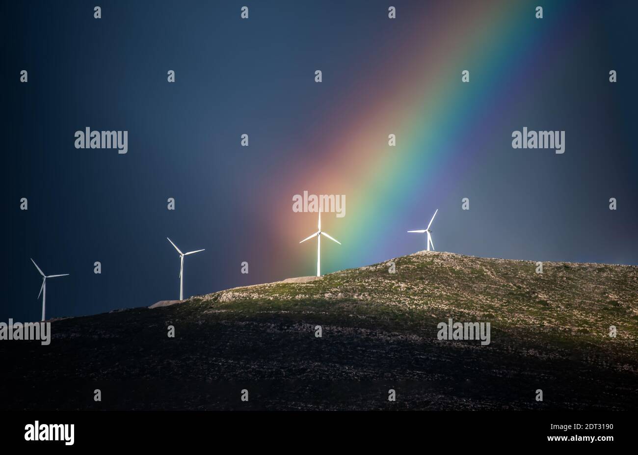 Rainbow wind turbines hi-res stock photography and images - Alamy