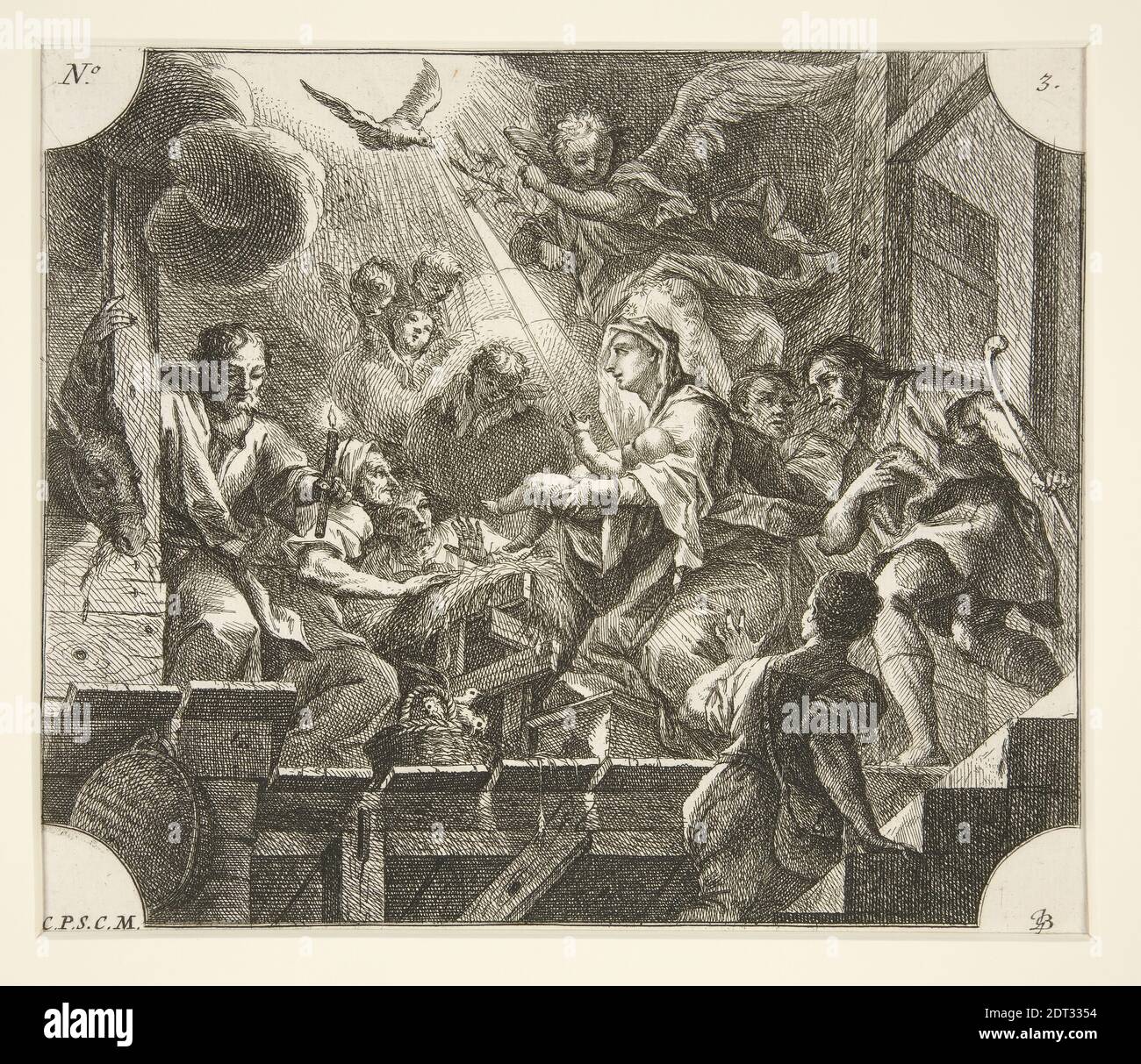 Artist: Johann Georg Bergmuller, German, 1688–1762, Nativity, Engraving ...