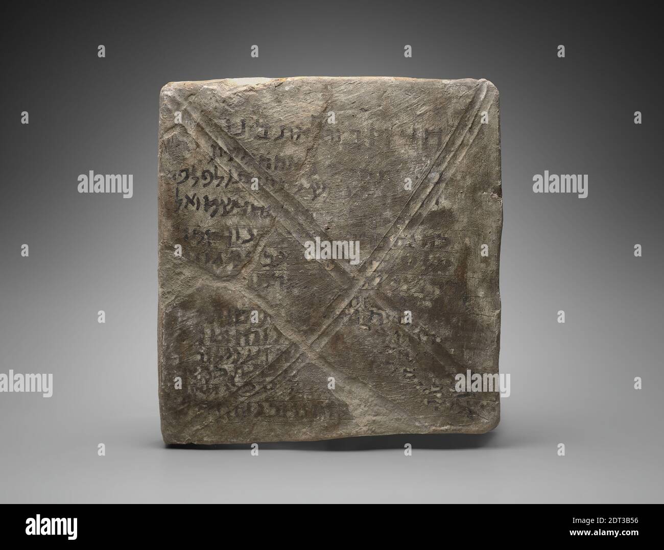 Tile with Aramaic Inscription, ca. A.D. 245, Clay with layer of painted ...