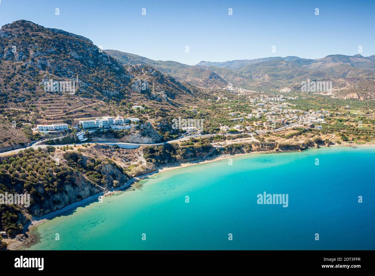 Aerial view of beautiful landscape with town Stock Photo - Alamy