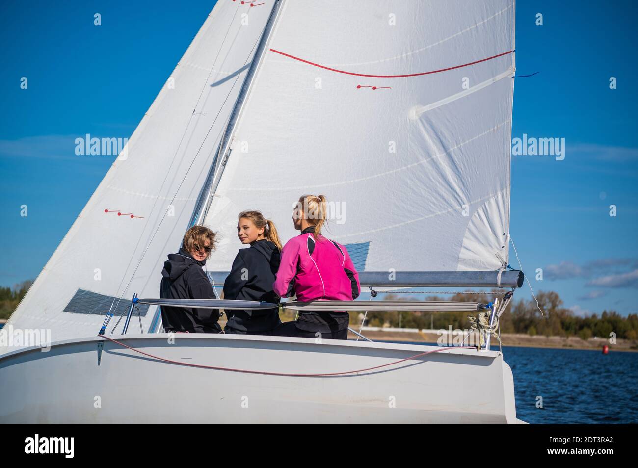 Two beautiful women on yacht at pier hi-res stock photography and ...