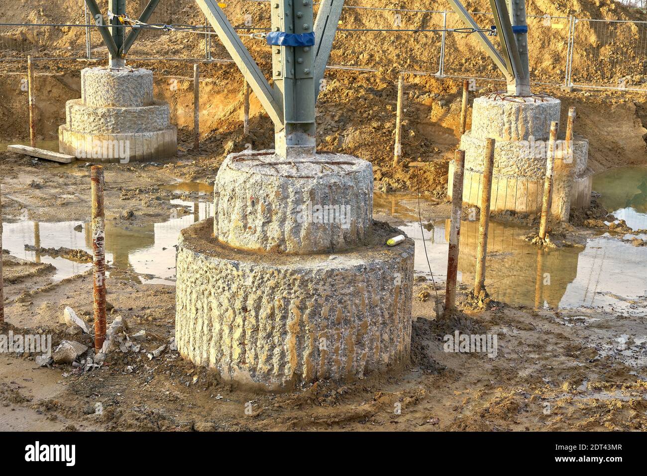 High voltage pylon, maintenance, foundation works, reinforcing Stock ...