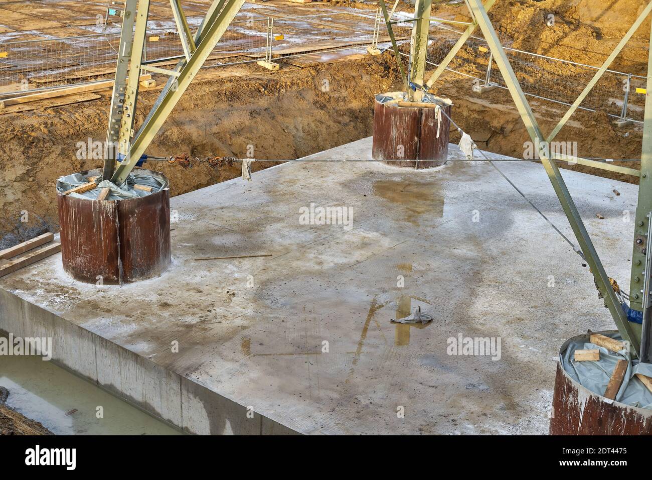 High voltage pylon, maintenance, foundation works, reinforcing Stock ...