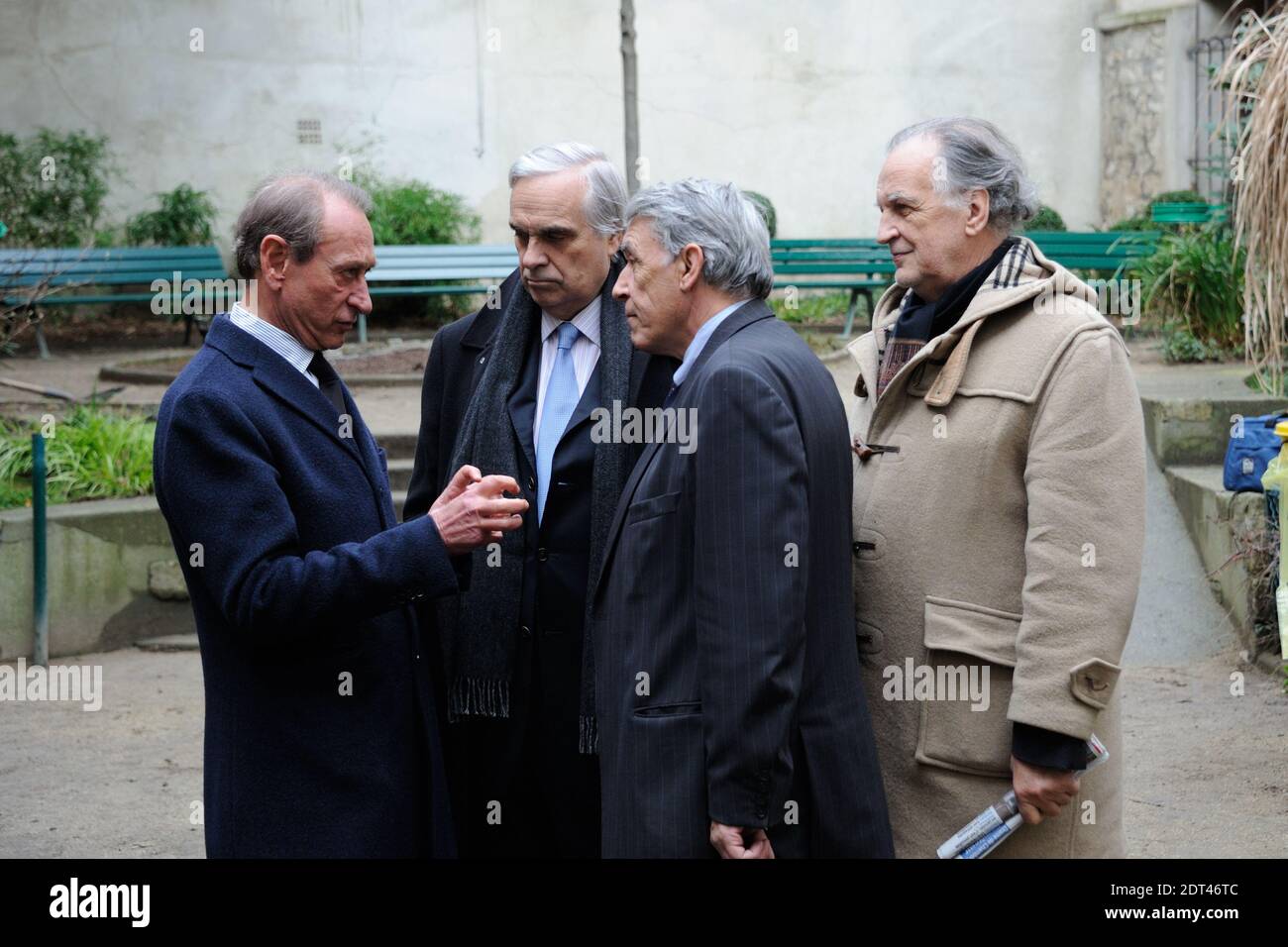 Paris mayor Bertrand Delanoe, Gilbert Mitterrand and Jean-Christophe ...