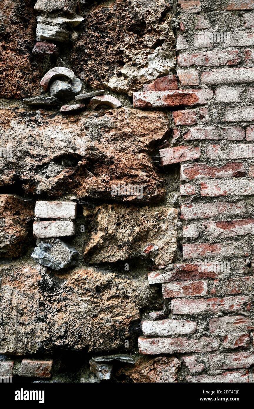Old red bricks wall. Banner background Stock Photo - Alamy