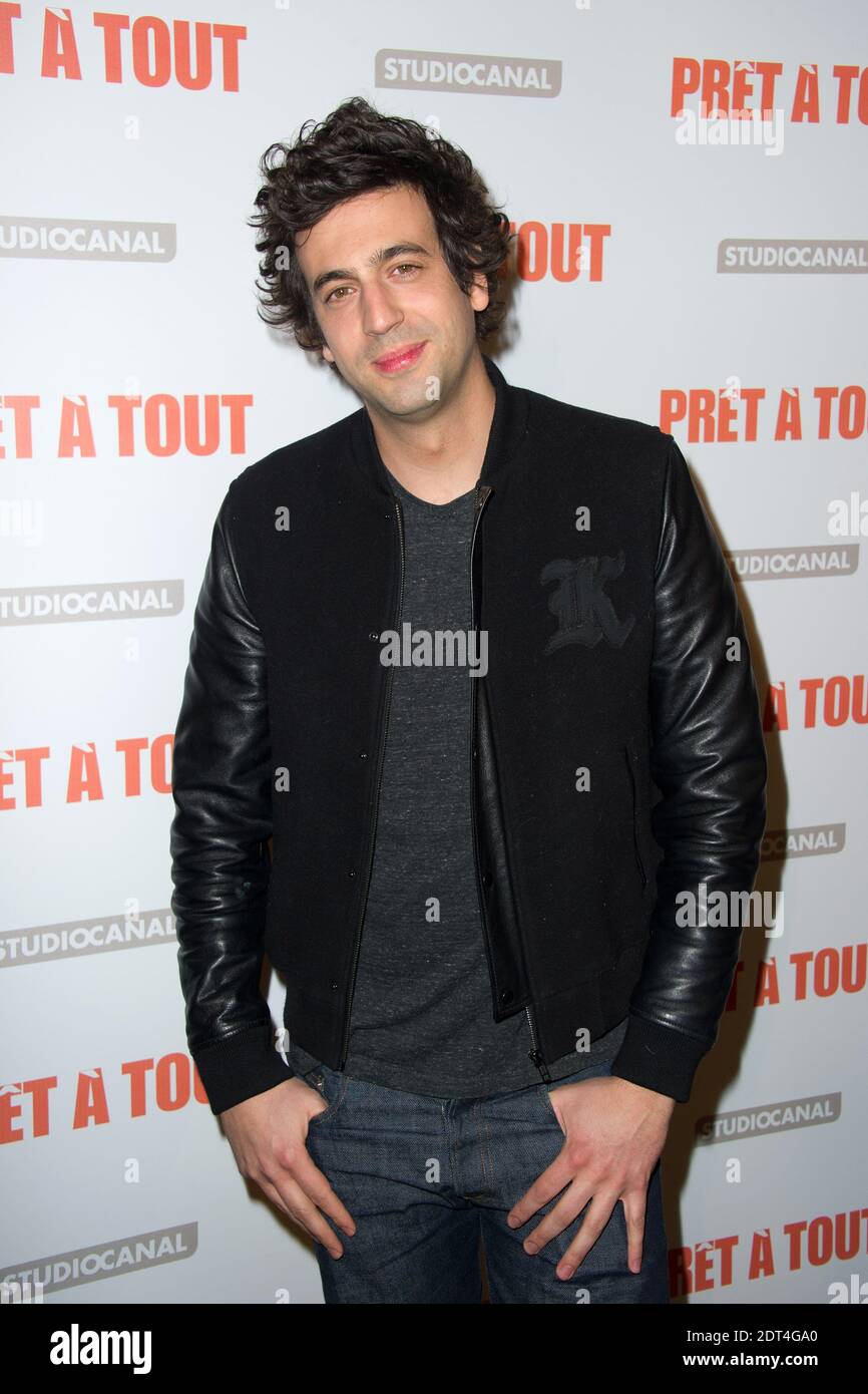 Max Boublil attending the premiere of 'Pret a Tout' at the Gaumont ...