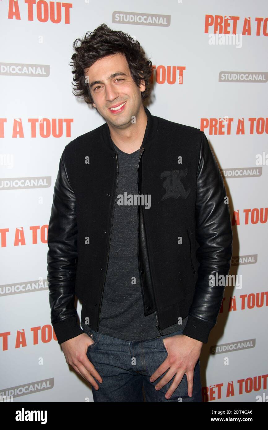 Max Boublil attending the premiere of 'Pret a Tout' at the Gaumont ...