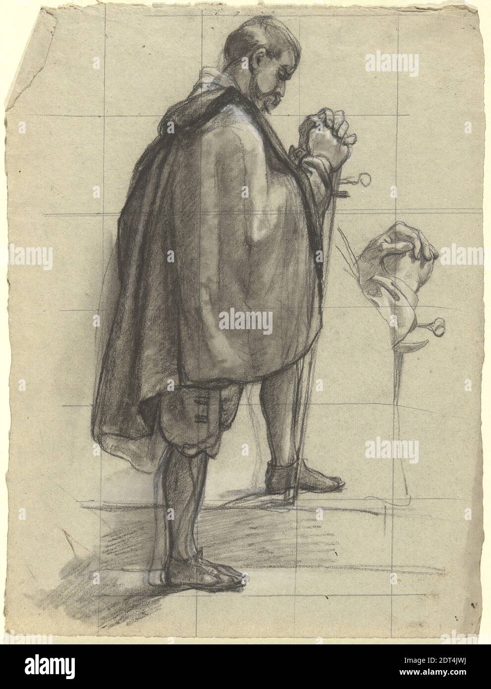 Artist: Edwin White, American, 1817–1877, Standing Man, praying, sketch ...