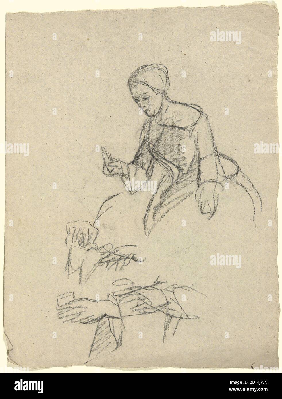 Artist: Edwin White, American, 1817–1877, Seated Woman, sketch for ...