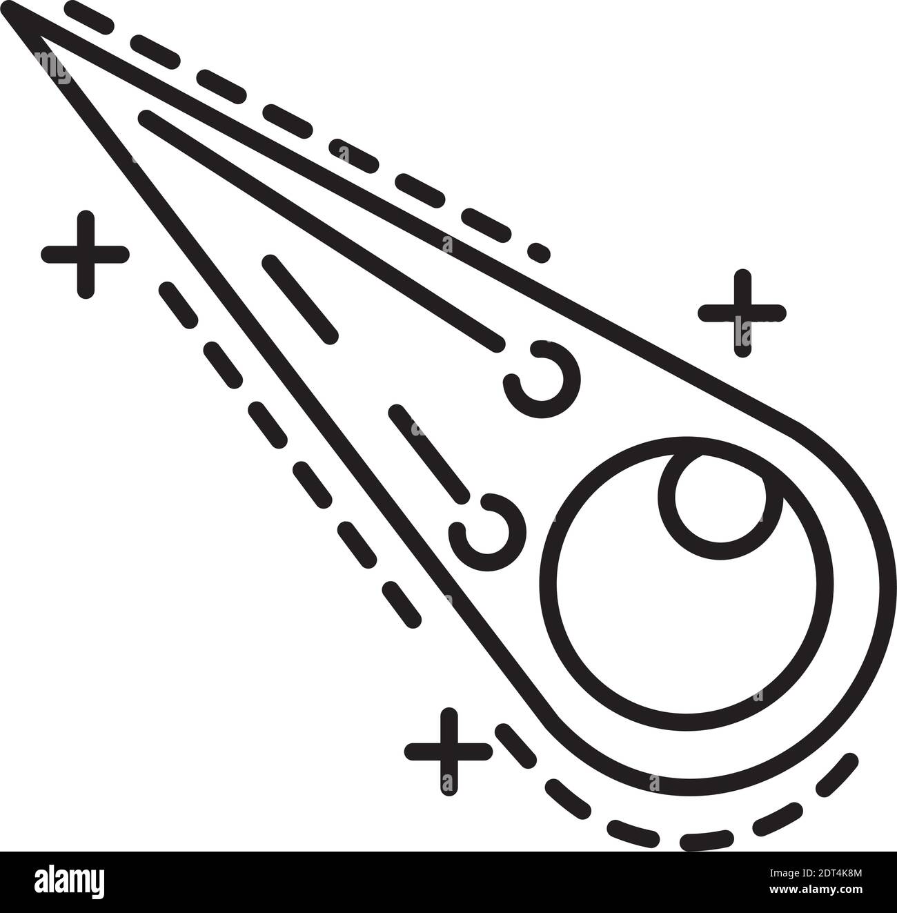 meteorite flying with flames line style icon Stock Vector Image & Art ...