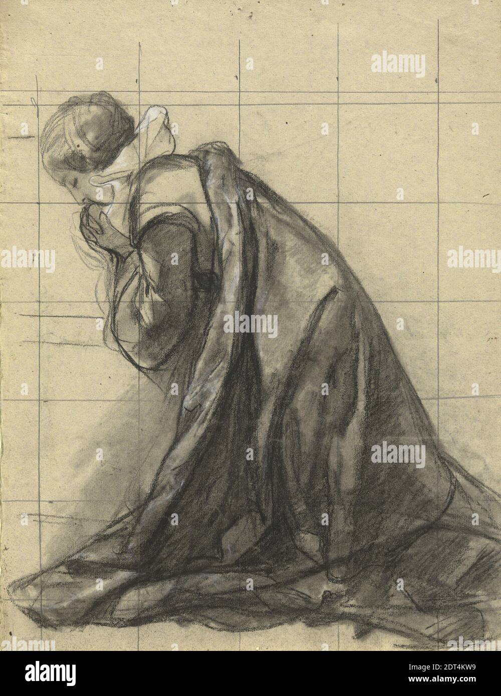Artist: Edwin White, American, 1817–1877, Woman praying, sketch for ...