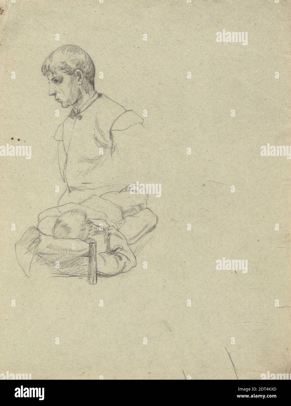 Artist: Edwin White, American, 1817–1877, Two boys, sketch for Signing ...