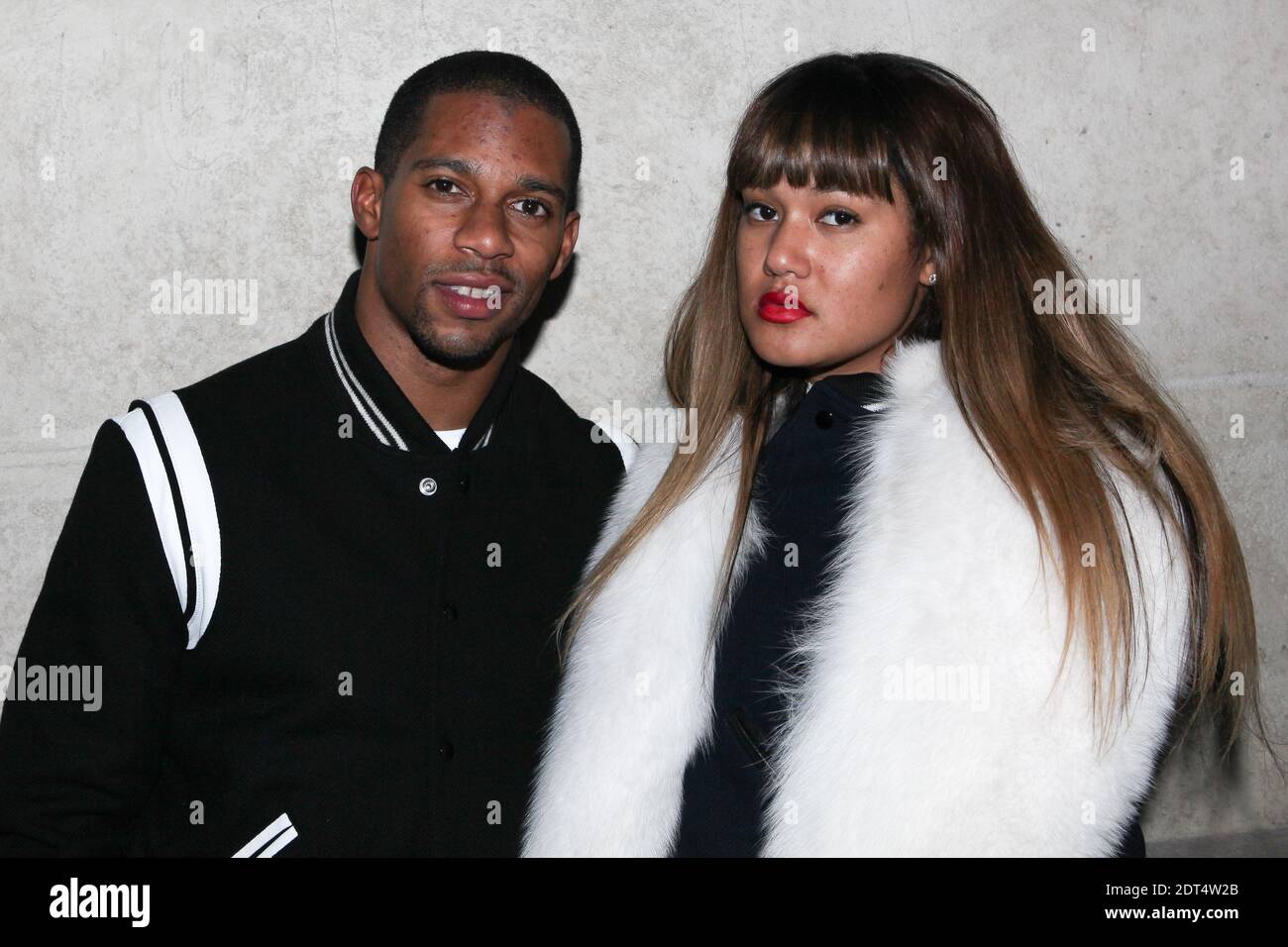 Victor cruz with his girlfriend elaina watley hi-res stock photography ...
