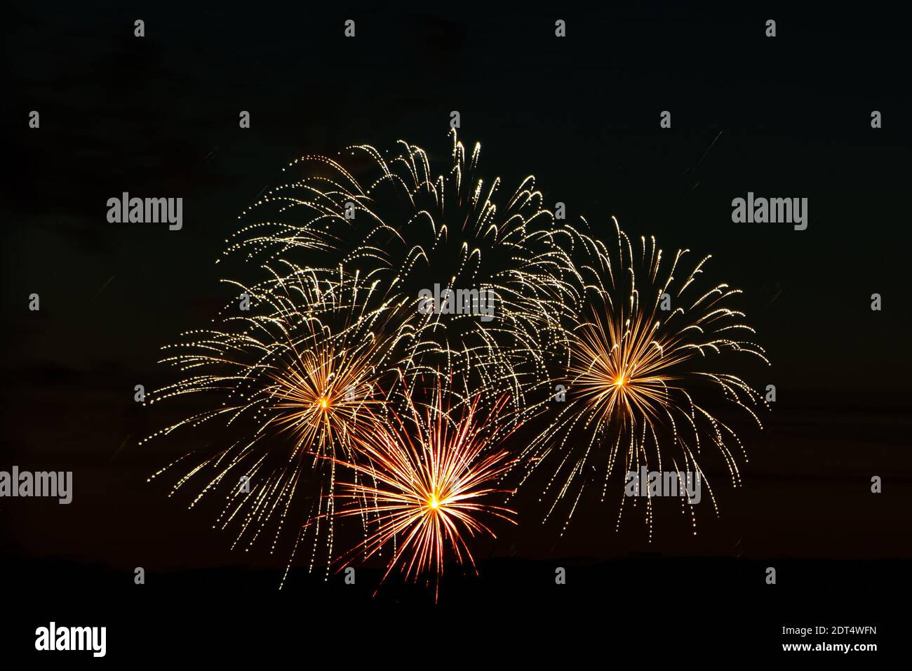 Bright multi-colored fireworks on a festive night. Beautiful color ...