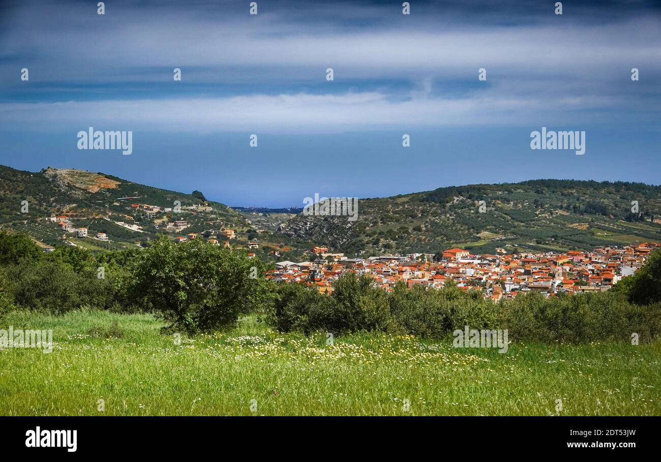 Scenics view of hill with residential structures Stock Photo - Alamy