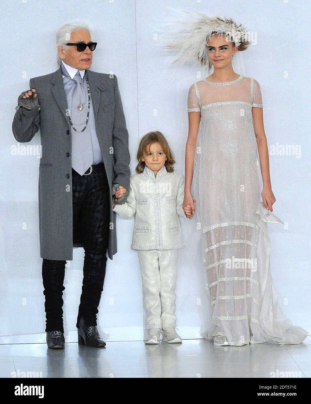 File photo - Designer Karl Lagerfeld, his godson Hudson Kroenig and ...