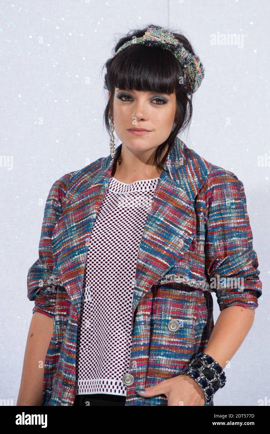 Lily Allen posing at a photocall held for Chanel Spring-Summer 2014 ...