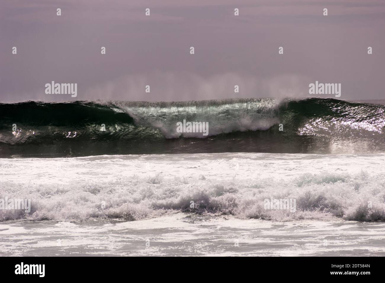Waves of Indian ocean on island in open sea. Big waves hit shore Stock ...