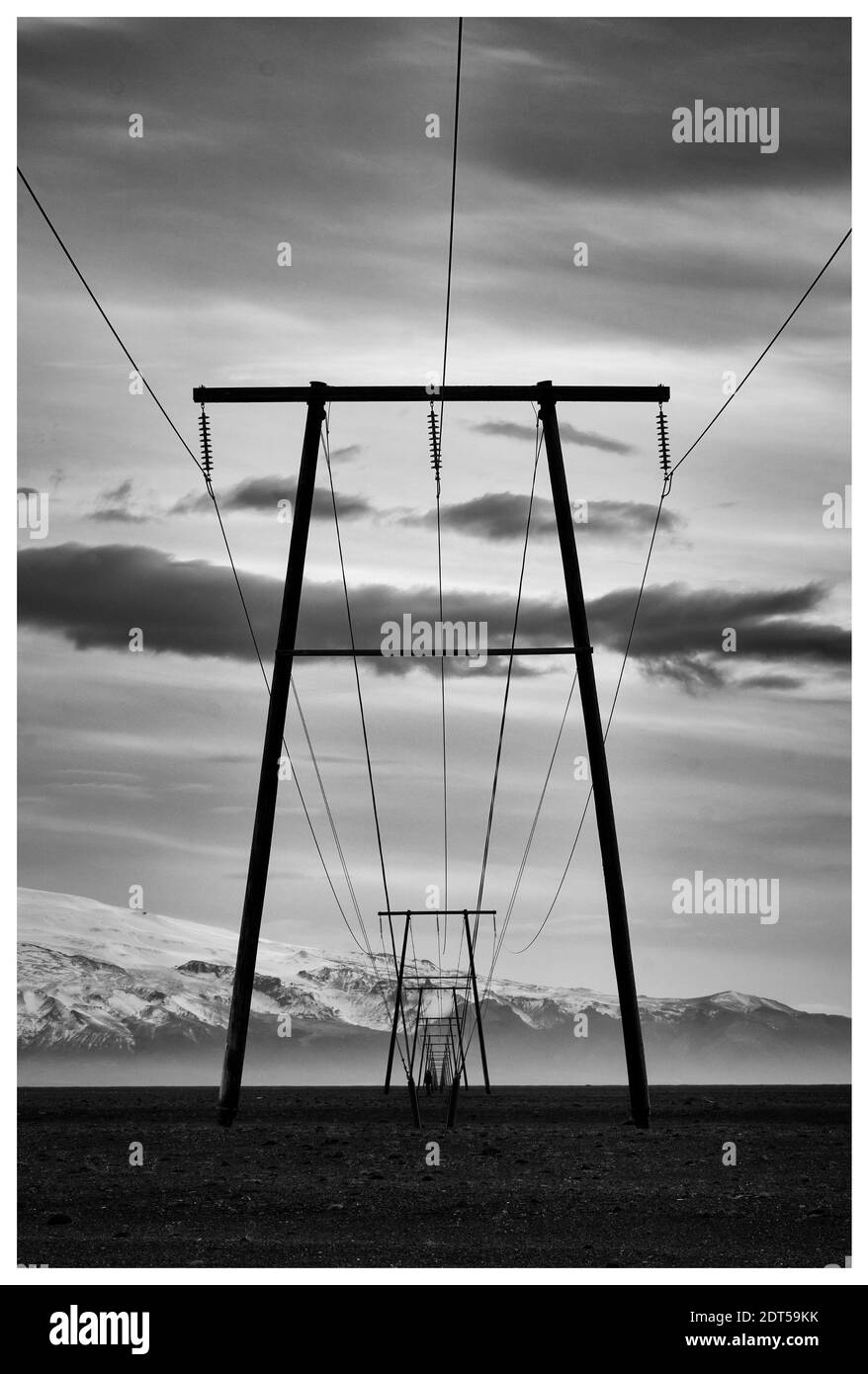 Telephone cable pole Cut Out Stock Images & Pictures - Alamy