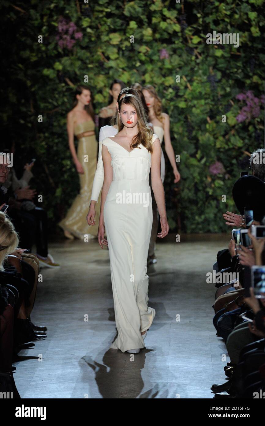 A model displays a creation by designer Didit for his Spring-Summer ...