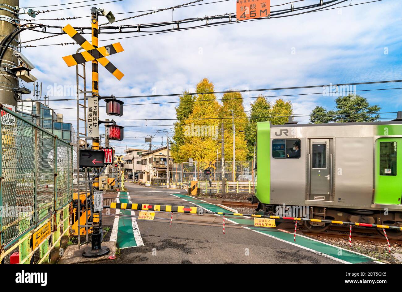 tokyo, japan - december 06 2020: Japan Railway train passing over the ...