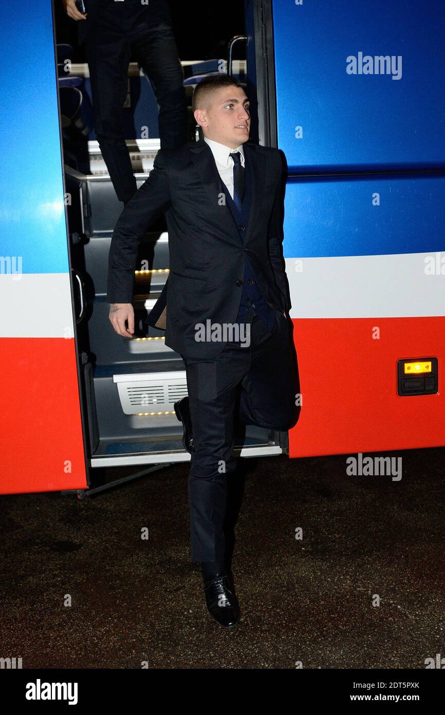 Marco Verratti arriving at Gala Dinner for PSG foundation held at Le ...