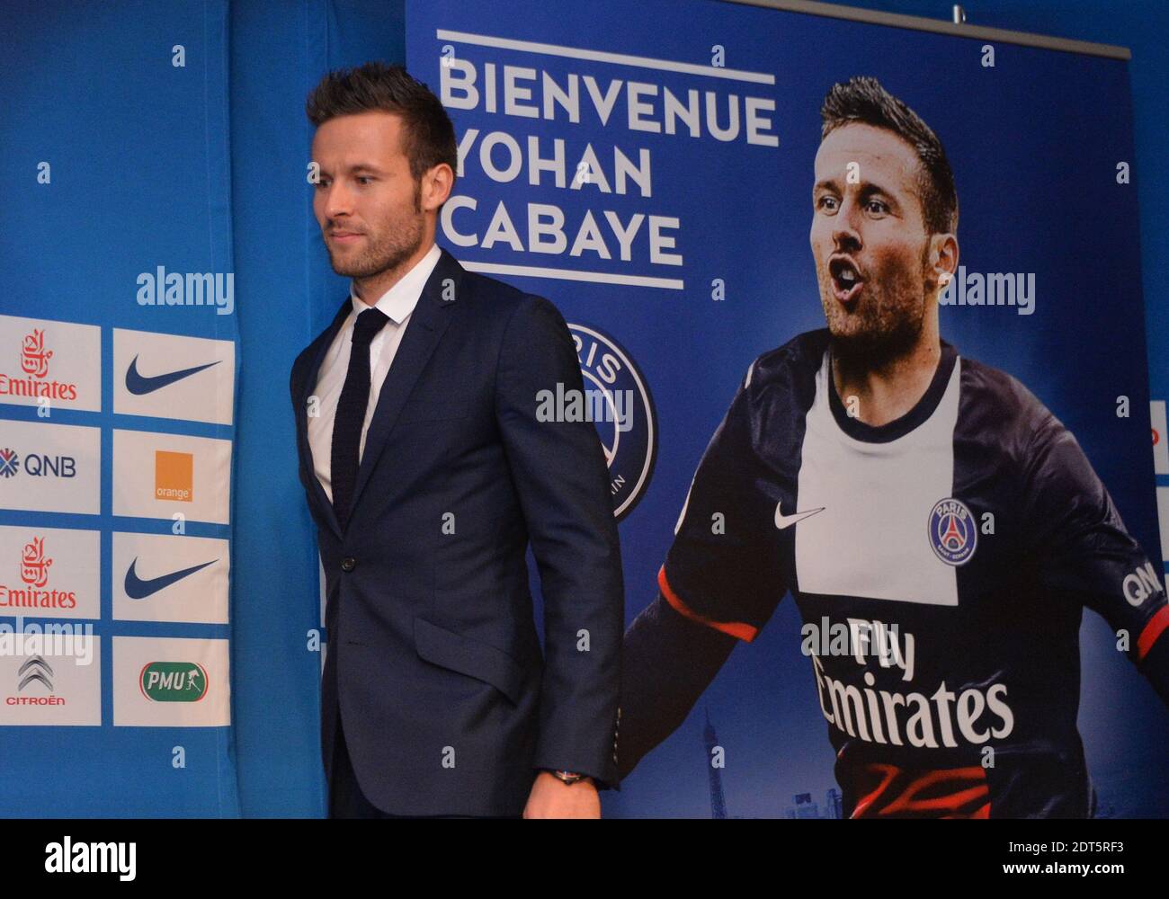French football player Yohan Cabaye attends a press conference after ...
