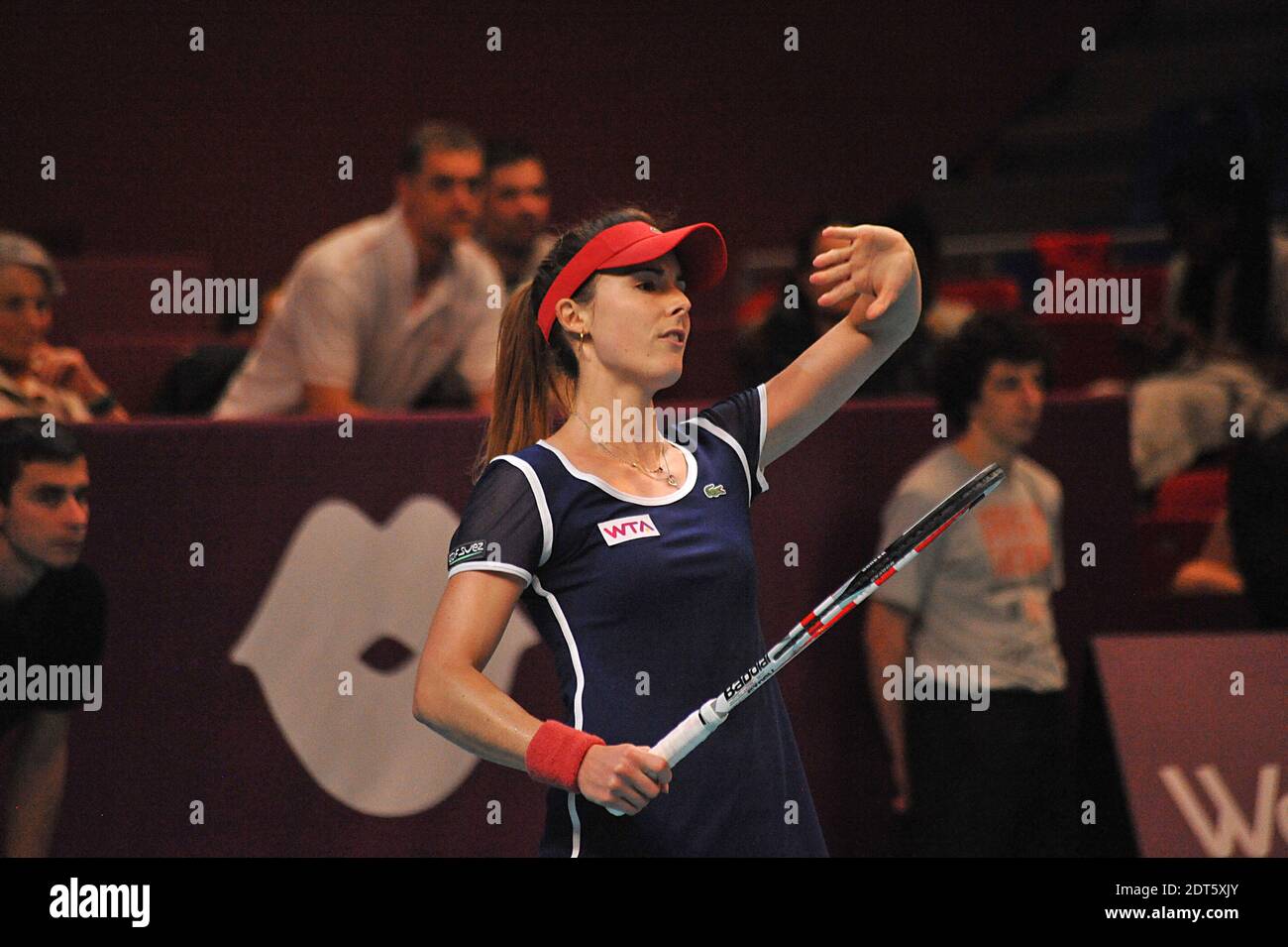 France's Alize Cornet during her Quarter-Final round match at the WTA ...