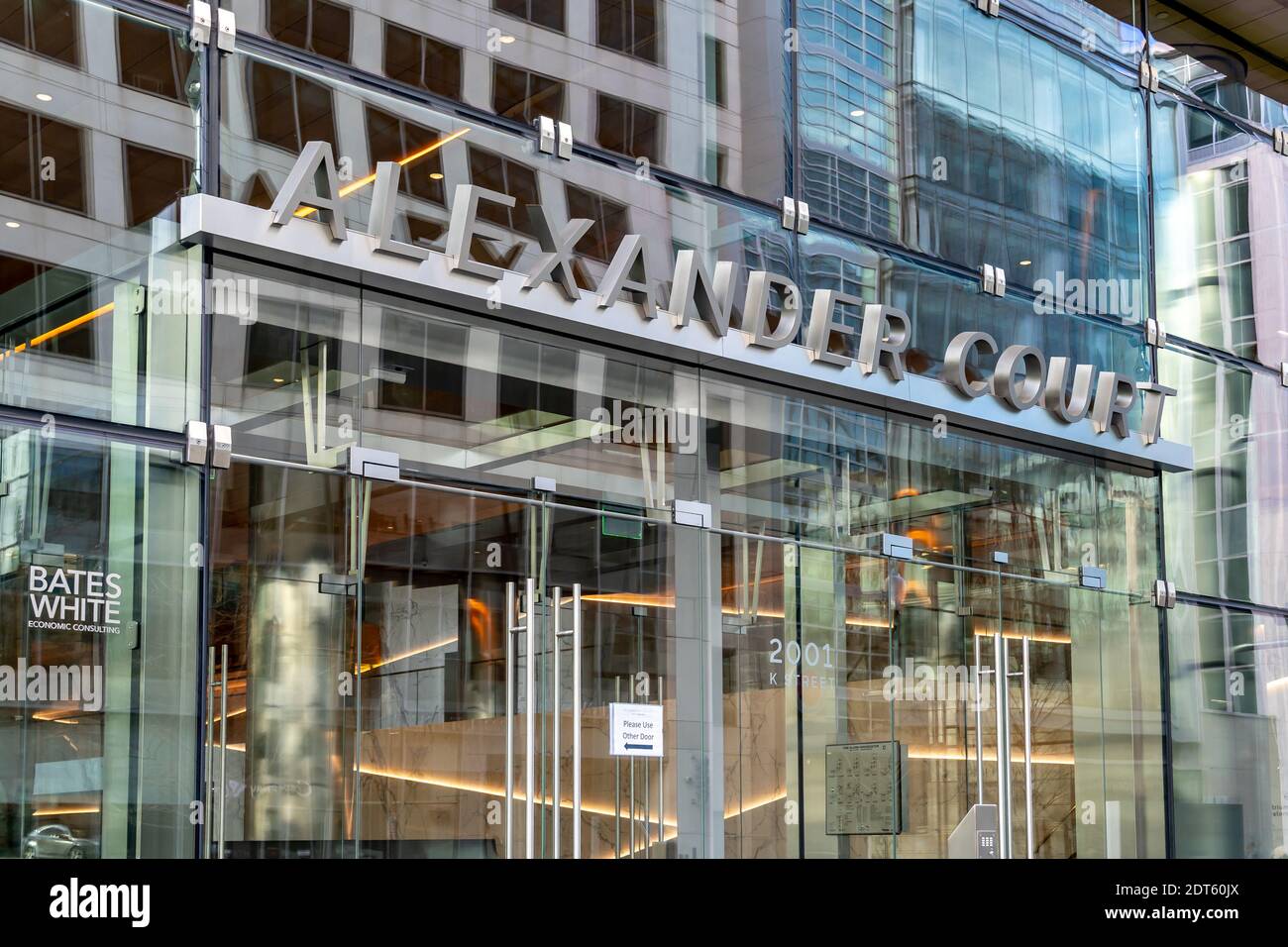 Washington, DC, USA- January 12, 2020: Entrance of Alexander Court ...