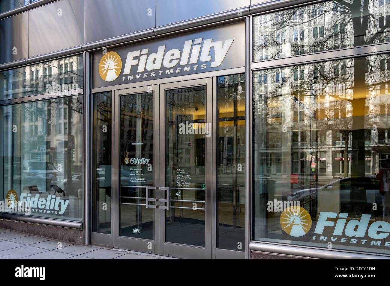 The entrance to Fidelity Investments Inc. office in Washington, D.C ...